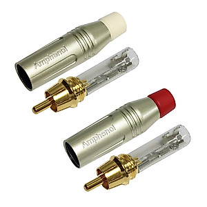 2 Foot RCA Cable Pair - Gotham GAC-1 Ultra Pro - Low-Cap (21pF/ft) Audio Interconnect Cable with Amphenol ACPR Die-Cast, Gold Plated RCA Connectors