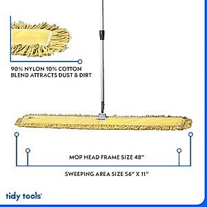 48 Inch Yellow Dust Mop with Metal Handle and 48 Inch Dust Mop Refill Bundle - 2 Mop Sets and 2 Refills