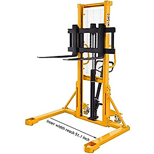 ilin Electric Pallet Jack Truck Lithium Battery 3300LBS Capacity 48" x 27" Fork Size and Manual Pallet Stacker 1100lbs Capacity 63" Lift Height with Straddle Legs Adjustable Forks