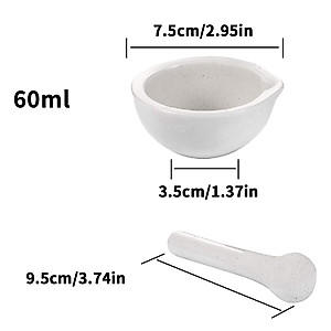 Young4us 2 Pack Mortar and Pestle Set, 60mm 100mm for Scientific Experiment Science Supplies Food Preperation
