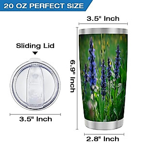 Jesmacti 20Oz Womens Tumbler Carpet Bugleweed Common Bugleweed Ajuga Reptans Blue Weed Flower Spikes Spring Focus Flowers Modern Tumbler Travel Mugs Insulated for Hot and Cold for Office