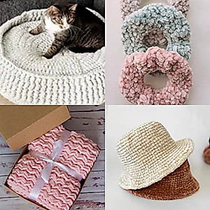 FINECE Soft Velvet Yarn Chenille Yarn for Crocheting Baby Blanket Yarn for Knitting 100 gr (132 yds) Fancy Yarn for Crochet Weaving Craft Amigurumi Yarn (1 Skein, 2020-Cream)