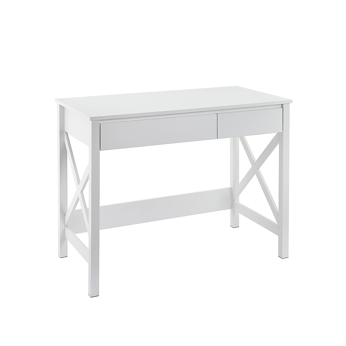 ClosetMaid 3950 X-Frame Design Writing Desk or Console Table with Drawers, White Wood