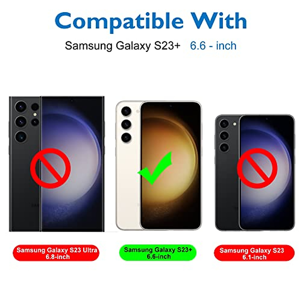 Esanik [2+2 Pack] Privacy Screen Protector for Samsung Galaxy S23+/S23 Plus 5G 6.6-inch [NOT for S23 Ultra/S23 5G] Anti Spy PET Film(NOT Glass) with Easy Installation Frame + Camera Lens Protector Fingerprint ID Compatible