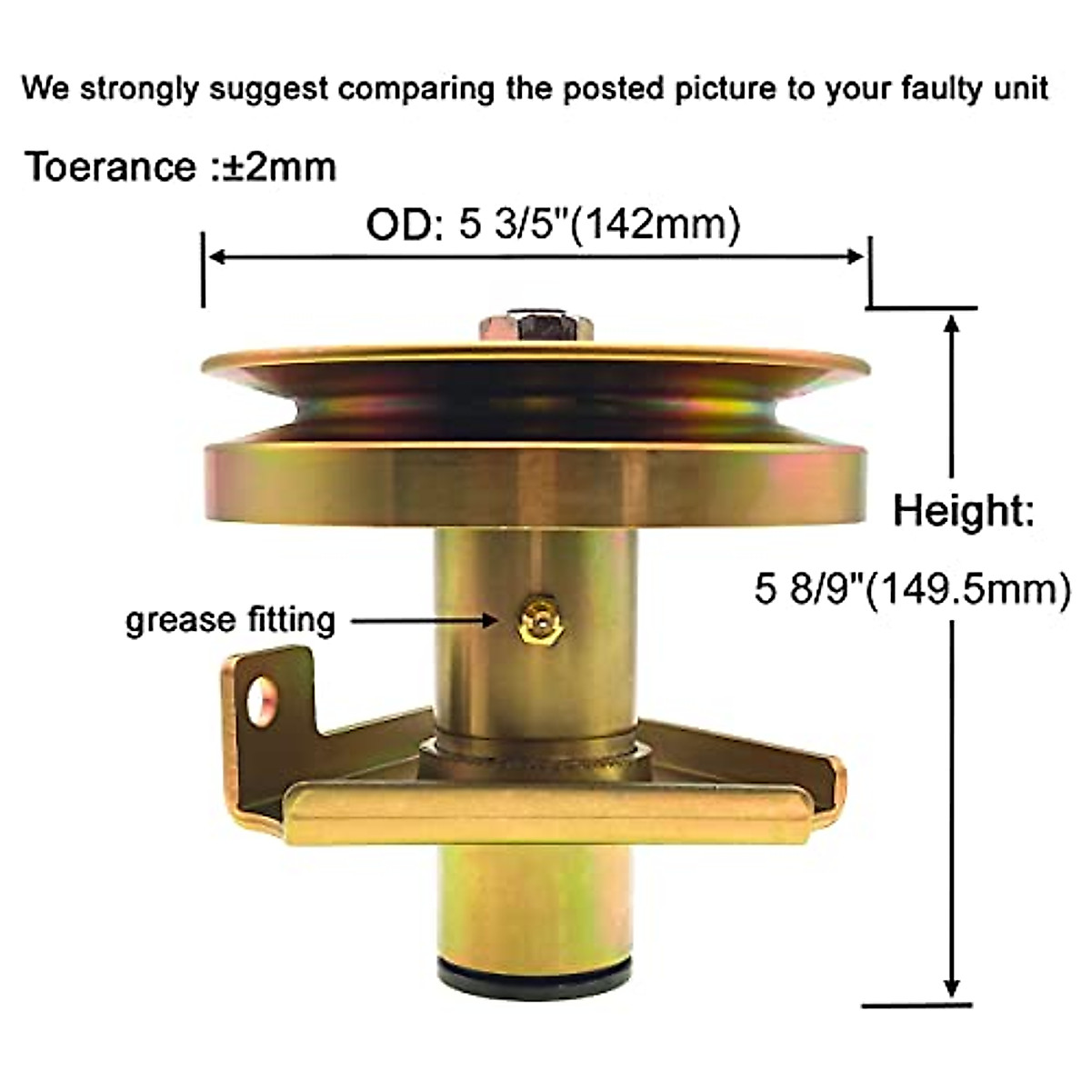 q&p Outdoor Power Spindle Assembly Bracket Replaces AM121324 AM126225 GY00038，fit38 inch 42 inch Deck LT160 LT180 AM121324 AM126225 GY00038