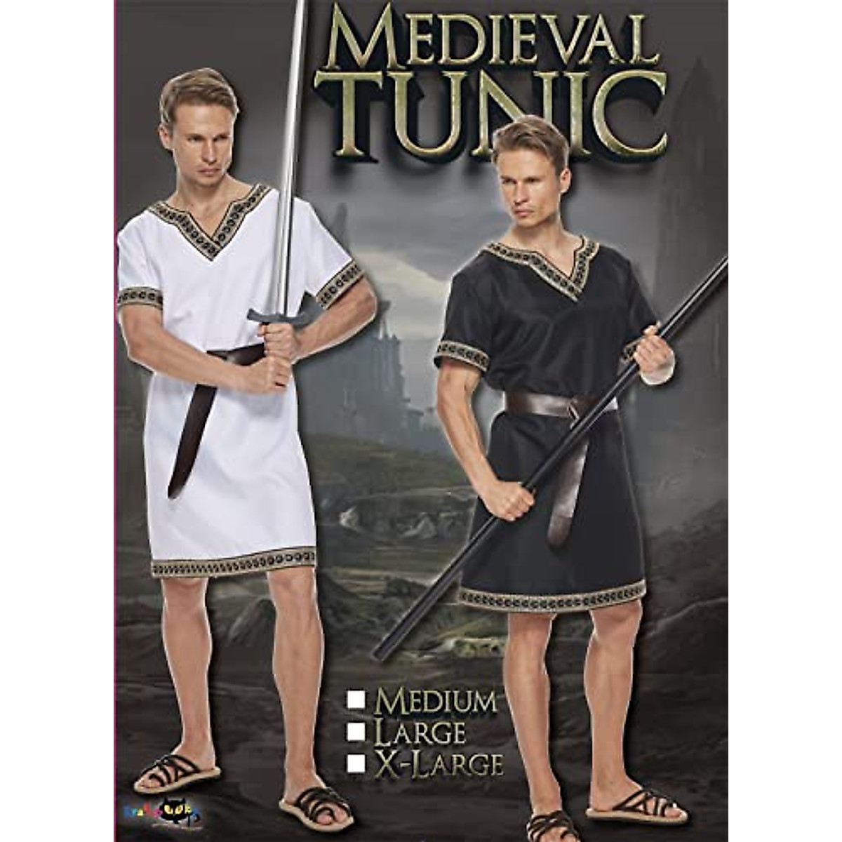 FantastCostumes Unisex Adult's Roman Warrior Costume Halloween Ancient Greek Cosplay Costume, White