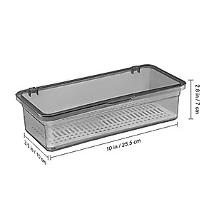 DOITOOL Kitchen Utensil Organizer with Lid and Drainer- Flatware Tray Utensil Organizer- Cutlery Organizer in Drawer for Kitchen Cutlery and Utensil, Countertop Storage Container
