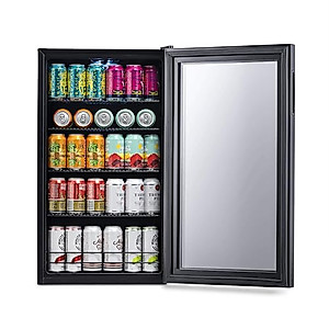 NewAir Beverage Refrigerator Cooler with 126 Can Capacity - Freestanding Mini Bar Beer Fridge for Bedroom, Dorm, Office - Small Refrigerator Cools to 37F Perfect For Beer, Soda, And Drinks