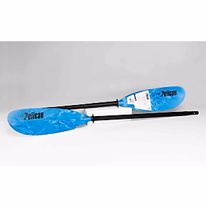 Pelican Poseidon Paddle 89 in - Aluminum Shaft with Reinforced Fiberglass Blades - Lightweight, Adjustable Kayaks Paddles - Perfect for Kayaking Boating & Kayak Fishing (Blue, 2020 Model)