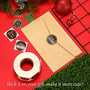 800 Pcs 2025 Happy New Year Stickers Round Black and Gold Stickers Bulk 1.38 Inch Snowflake New Year Labels Decorative Stickers for New Year Holiday Cards Envelopes Gift Boxes, 8 Designs