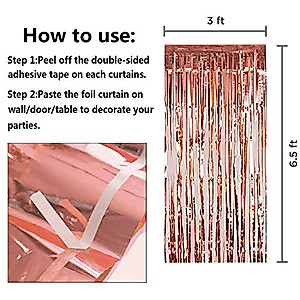 Rose Gold Party Decorations Set,Happy Birthday Confetti Balloons with DIY Cake Topper, Banner, Fringe Curtain,Champagne Foil Balloons,Star Heart Foil Balloons,Crown Balloons for Birthday Supplies