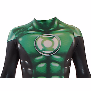 Halloween DC Comics Men's Green Suit Lycra Spandex Green Lantern Costumes for Adult Mens