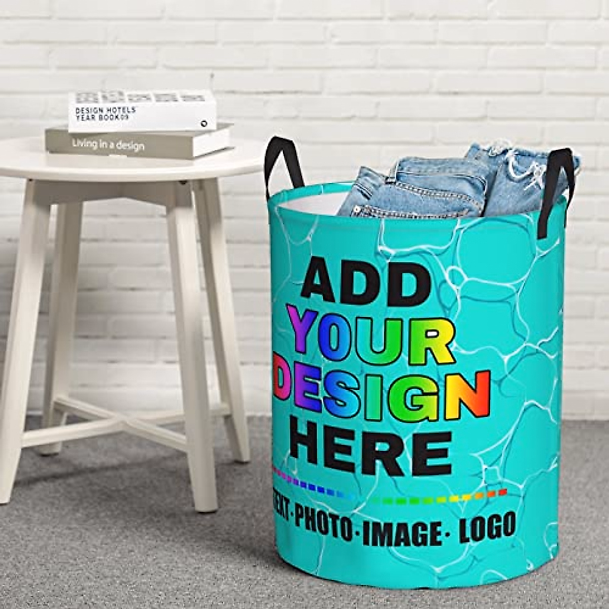 Custom Laundry Basket Personalized Laundry Basket Customized Laundry Basket with Photo/Text Collapsible Storage Basket Medium 19.6" x 15.7"
