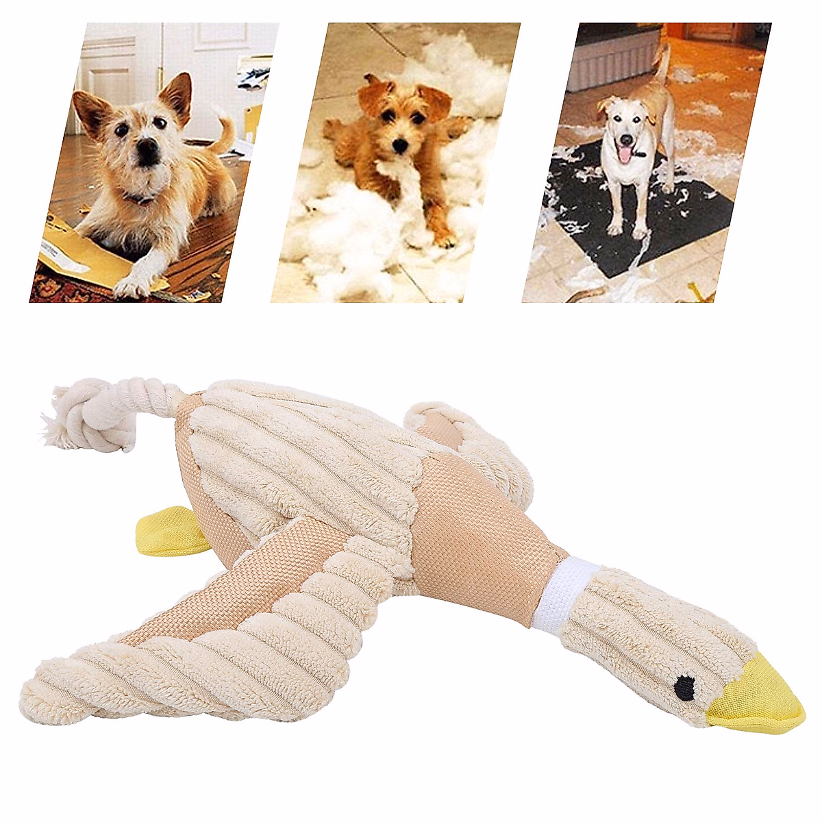 Squeaky Duck Pet Biting Toy Teeth Cleaning Chew Plush Toy Cat Play Interactive Toys for Puppy Small Medium Dogs (Squeaky Duck)