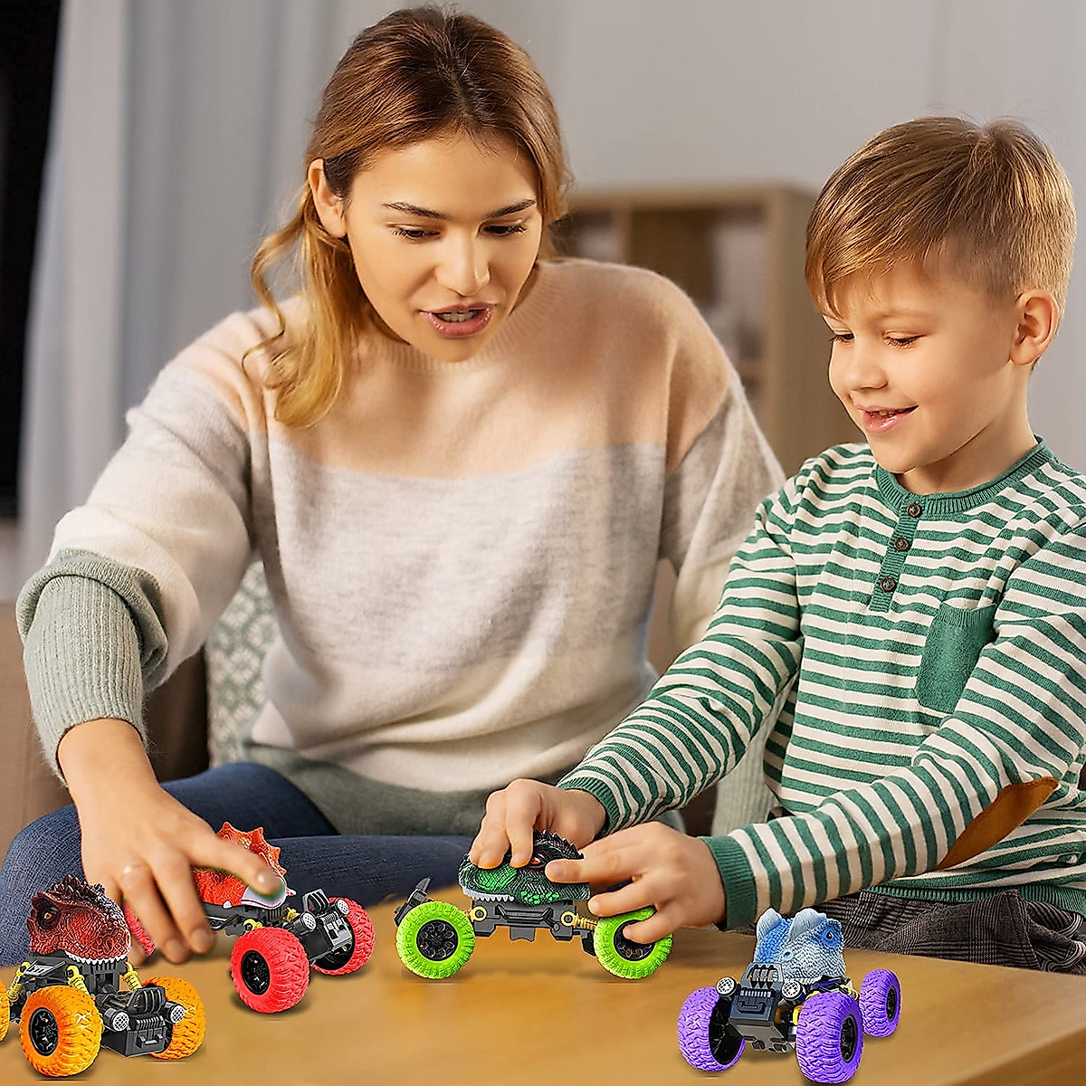 FFTROC Dinosaur Toys for Kids 3-5 Pull Back Cars - Toys for 3 4 5 Year Old Boys Toys Gifts for 3 4 5 Year Old Boy Toys Age 3 4 5 Kids Toys for Boys Birthday Gifts