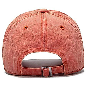 Aedvoouer Men Women Baseball Cap Vintage Washed Distressed Hats Twill Plain Adjustable Dad-Hat,BC-Orange