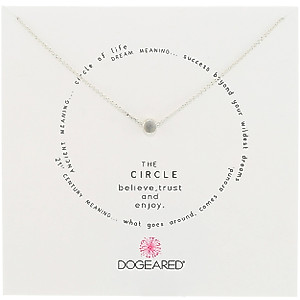Dogeared "Circle" Sterling Silver Cirlce Charm Necklace, 16"+2" Extender
