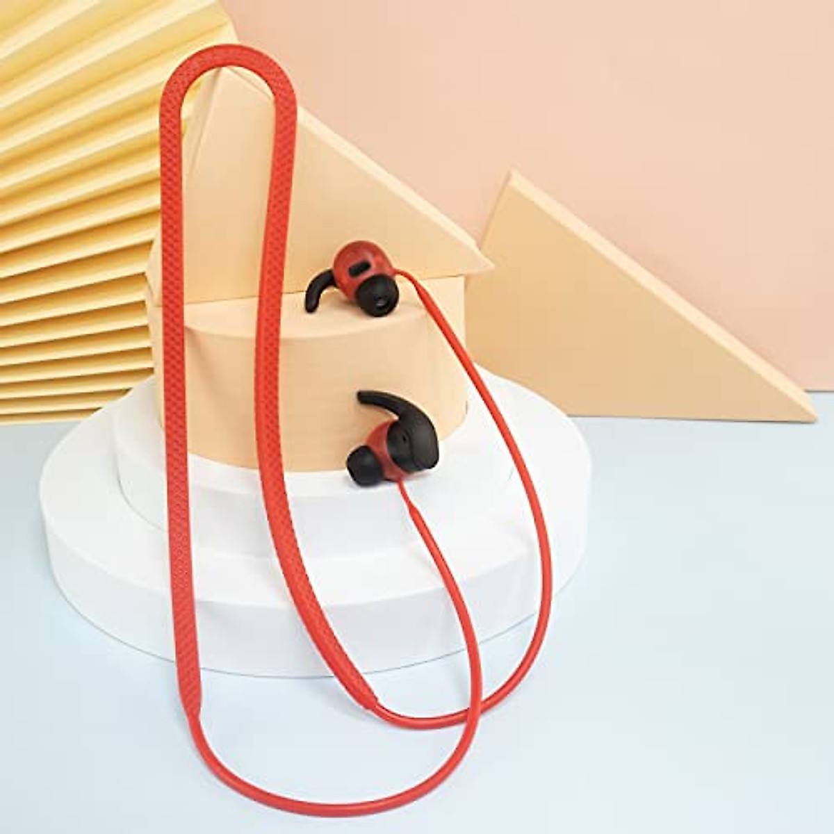 Earphone Neck Strap -Free Bluetooth-Compatible Earphone Strap Neck for Fit Pro Red