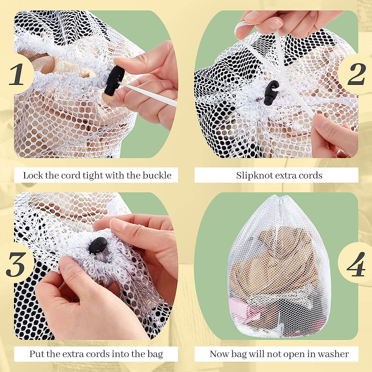 Mesh Laundry Bags with Drawstring 20 x 24'' Machine Washable White Laundry Mesh Bag Sturdy Large Net Laundry Wash Bag for Dormitory College Apartment Travelling Camping（20 Pcs ）