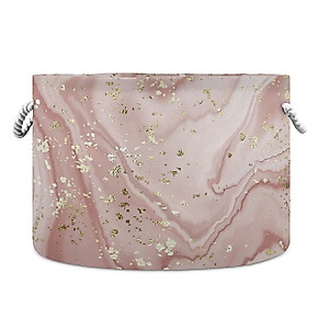 xigua Cotton Rope Basket Rose Gold Abstract Marble Baby Laundry Basket Blanket Kids Toy Storage Basket Glove Box