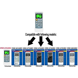 Replacement for Sharp Air Conditioner Remote Control Model Number: CRMC-A805JBEZ CRMC-A663JBEZ Works for CV-P09FL CV-P09FX CV-P09LX CV-P10MX CV-P12LX XV-4181 CVP12PX CVPD13PX CV2P10SC CV2P10SC