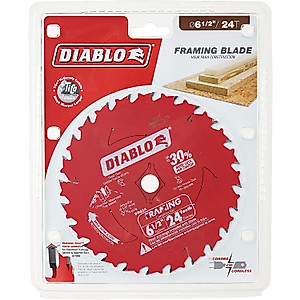 Freud D0624X Diablo 6-1/2-Inch 24-Tooth ATB Framing Saw Blade with 5/8-Inch Arbor, multi