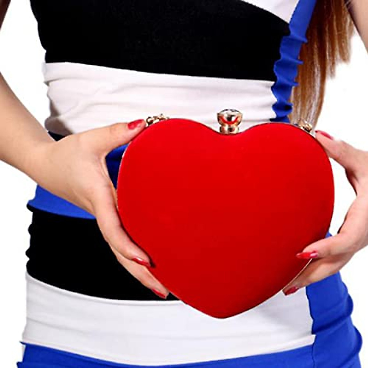 1pc Clutch Party Tote Pouch Elegant Without Storage Chain Portable Shoulder Shape Banquet Evening Handmade Handbag Wedding Girls Purse Gifts Red Mini Capacity Bag Women Lady Large