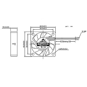 40 x 40 x 10mm 4010 DC 12V 0.1A Brushless Cooling Fan for 3D Printer Low Voltage 2pin AV-F4010MB UL CE