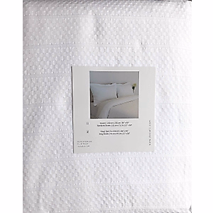 Docofil Portugal 3pc Duvet Cover Set Solid White Textured Honeycomb Pattern 100% Cotton Luxury Shabby Chic French Farmhouse Style (King)
