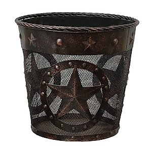 BLACK FOREST DECOR Stars & Studs Metal Waste Basket