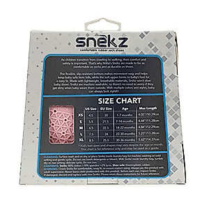 Nuby Snekz Comfortable Rubber Sole Sock Shoes for First Steps- Pink Polka Dots/Small 7-14 Months