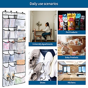 sussie daddy 18-Pocket Cruise Cabin Organizer Versatile Over Door Shoe Hanger with Durable Mesh Cotton & Extra Magnetic Hooks Accommodating Small to Large Items, Perfect for Cruising Travelers