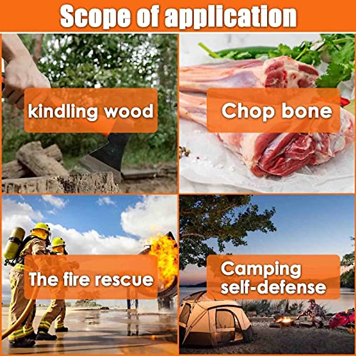 4 Piece Garden Tool Set A Hand Trowel, Transplanter, A Hoe and Cultivator Combo, Folding Saw Ergonomically Shaped Fiberglass Handle Design Shock-Absorbing Non-Slip Ideal for Campers, Hikers