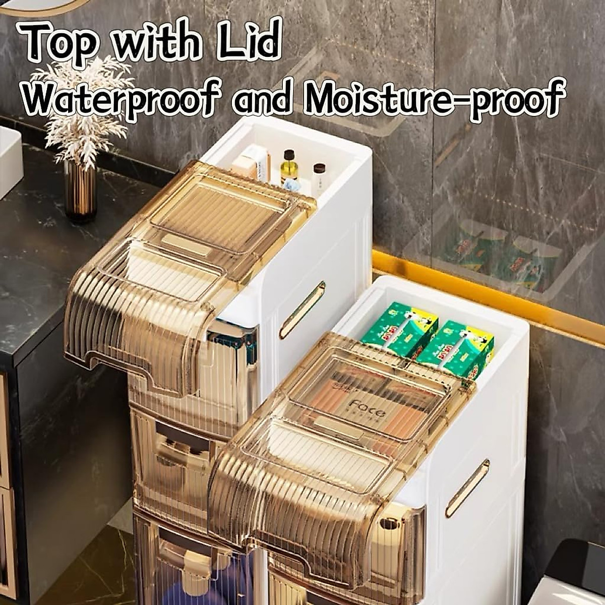 4-Tier Narrow Storage Cabinet by Lozovin - For Bathroom, Kitchen, Bedroom, Laundry