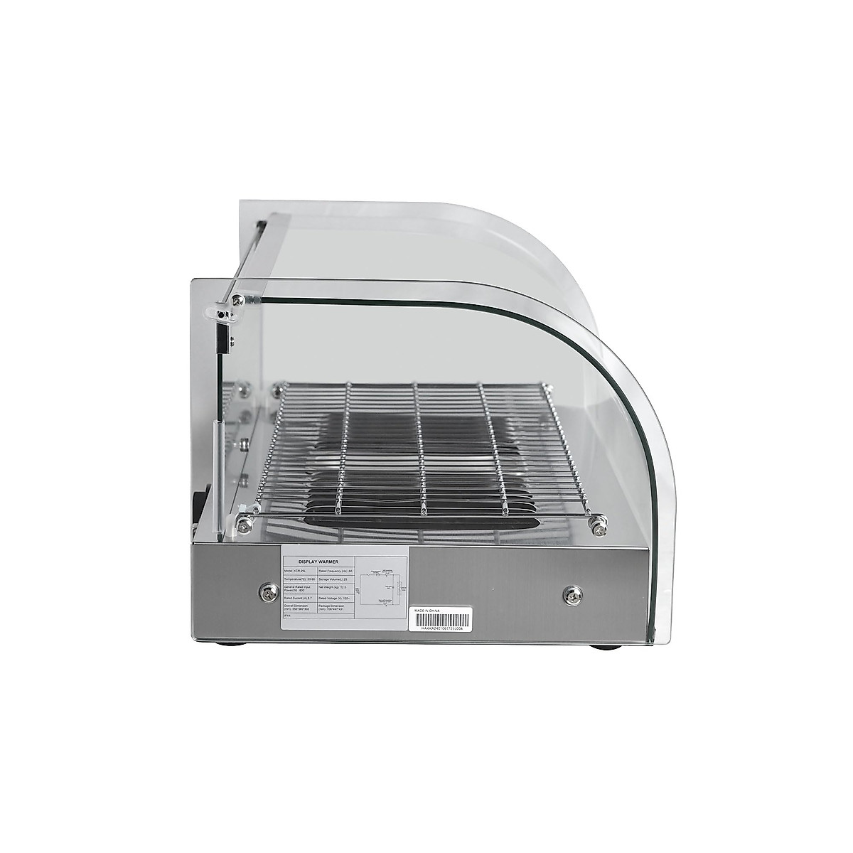 Hakka Commercial Food Warmer, 1-Tier Electric Showcase Pizza Warmer Countertop 25L Adjustable Tempreture Pastry Display Case for Buffet Restaurant Bakeshop Snack Bar