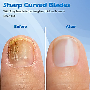 3pcs Nail Clippers Set, GLAMFIELDS Extra long Slanted Edge Fingernail Clipper Leather Case Packed Good Gift, 17mm Ultra Wide Jaw Opening Nail Cutter Toenail Clippers for Men Women Seniors Thick Nails