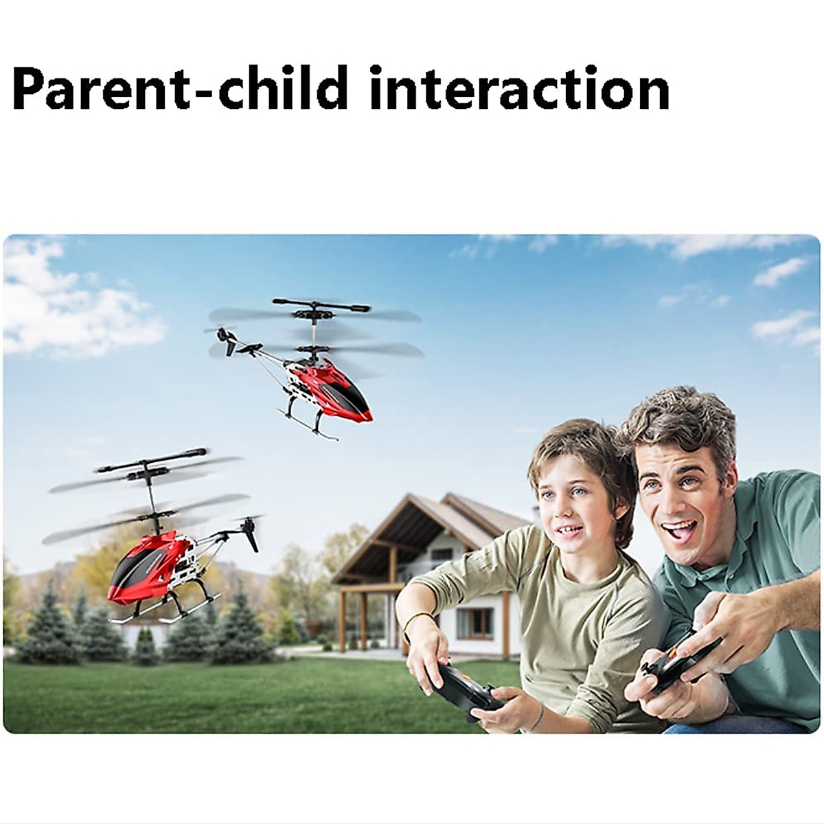 QAQQVQ 43cm Alloy Remote Control Helicopter, Aircraft with Altitude Hold, One Key Take Off/Landing, Gyro Stabilizer and High & LED Light for Indoor to Fly for Kids and Beginners