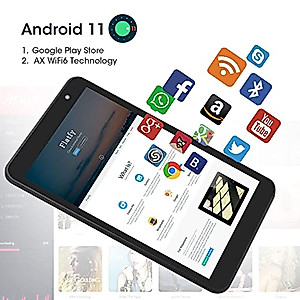Tablet 8 Inch Android 11 Tablets with 5G+AX WiFi6,weelikeit Quad-Core Processor Tablet PC with 2GB RAM 32GB ROM, 1280x800 IPS HD Display, 5MP+8MP Dual Camera, Bluetooth5.0,GMS(Black)