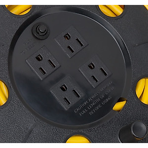 Bayco SL-755 25-Foot Cord Reel with 4 Outlets,Yellow