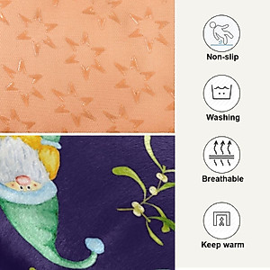 Coikll Cute Christmas Gnome Pet Bed Pad Soft Dog Bed Mat with Anti-Slip Bottom, Machine Washable Crate Pad Mattress for Dog Sleeping- 24 * 18inches