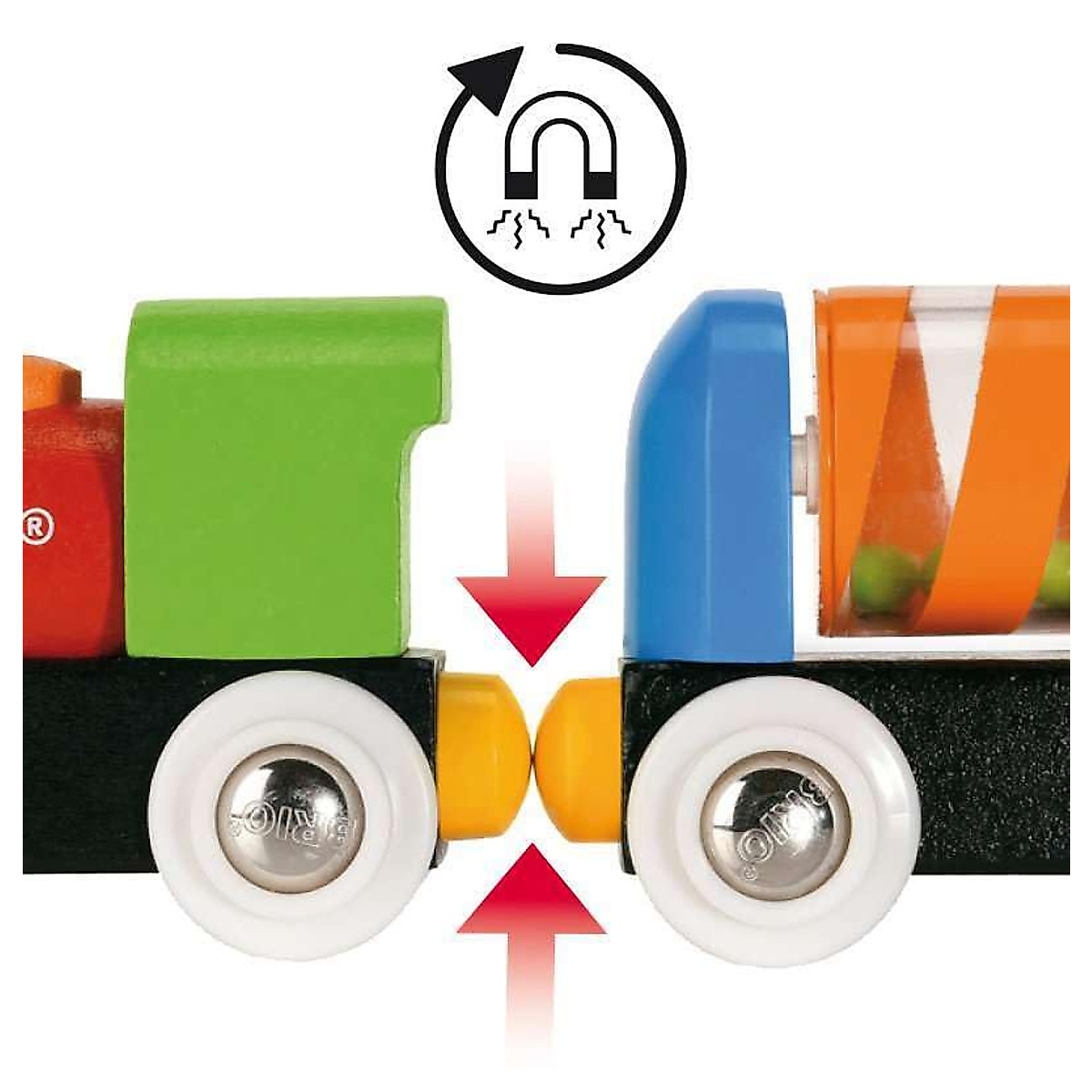 BRIO My First Railway - 33727 Beginner Pack | Engaging Wooden Toy Train Set for Toddlers Age 18 Months and Up | FSC-Certified Materials | Compatible with All My First Railway and BRIO World Toys