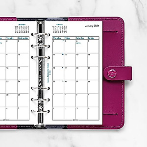 Filofax Calendar Diary Refill, Personal/Compact Size, Month-to-View, White Paper, English, 2024 (C68410-24)