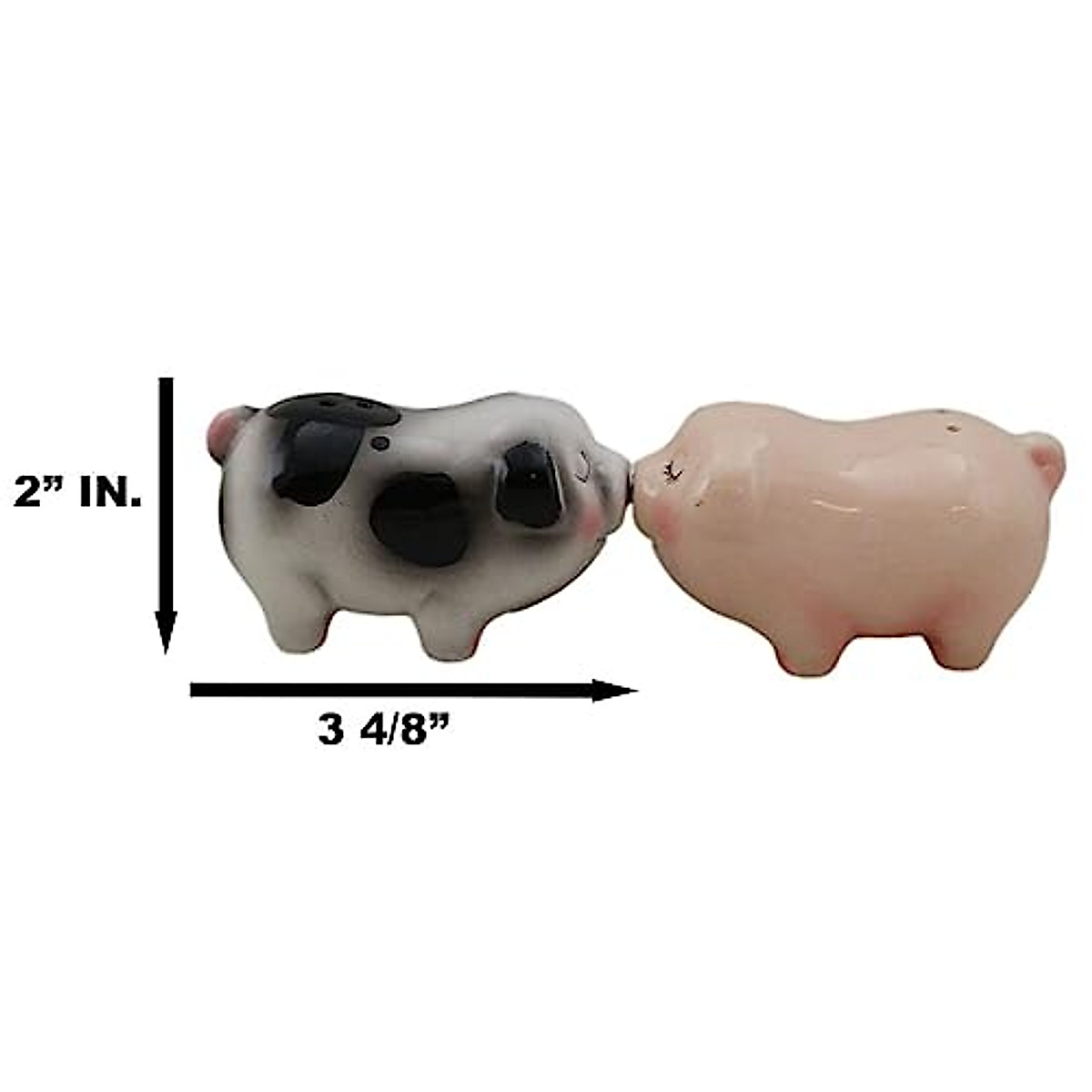 Ebros Gift Ceramic Star Crossed Lovers Chubby Country Farm Bacon Porky Pig Couple Kissing Salt And Pepper Shakers Set Valentines Pigs Piglets Figurines Party Kitchen Tabletop Collectible Accents