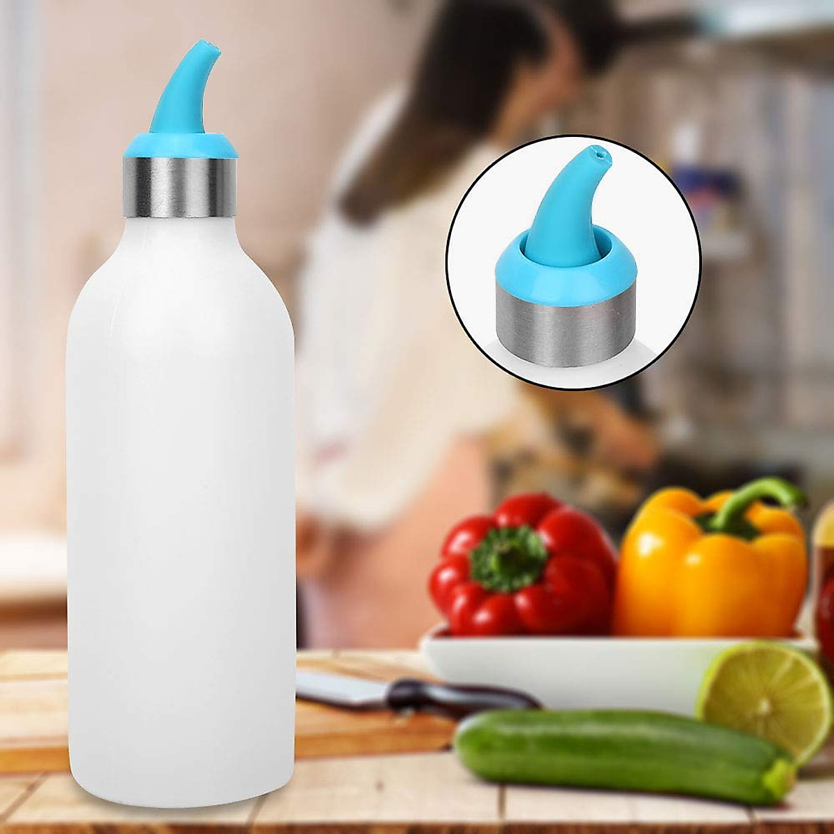 Squeeze Bottle, Empty Squeeze Bottles Leak Proof Refillable Condiment Container Squeeze Condiment Bottles for Kitchen Use Condiments Dressings (blue)