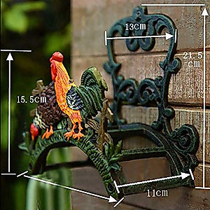 SKipdr Cast Iron Garden Hose Reel Storage Holder Hose Hanger Holder Wall Mounted Rack Decorative Cock
