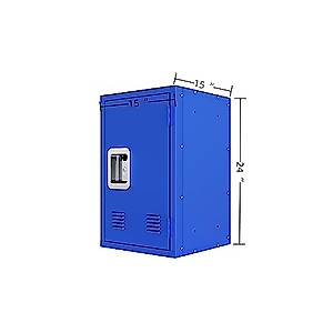 Campfun Kids Storage Locker, Metal Storage Cabinet Locker Cabinet Easy Assembly, Small Storage Cabinet Steel Locker, 24" H Single Locker, Lockers for Kids Bedroom/Home/School/Office, Blue