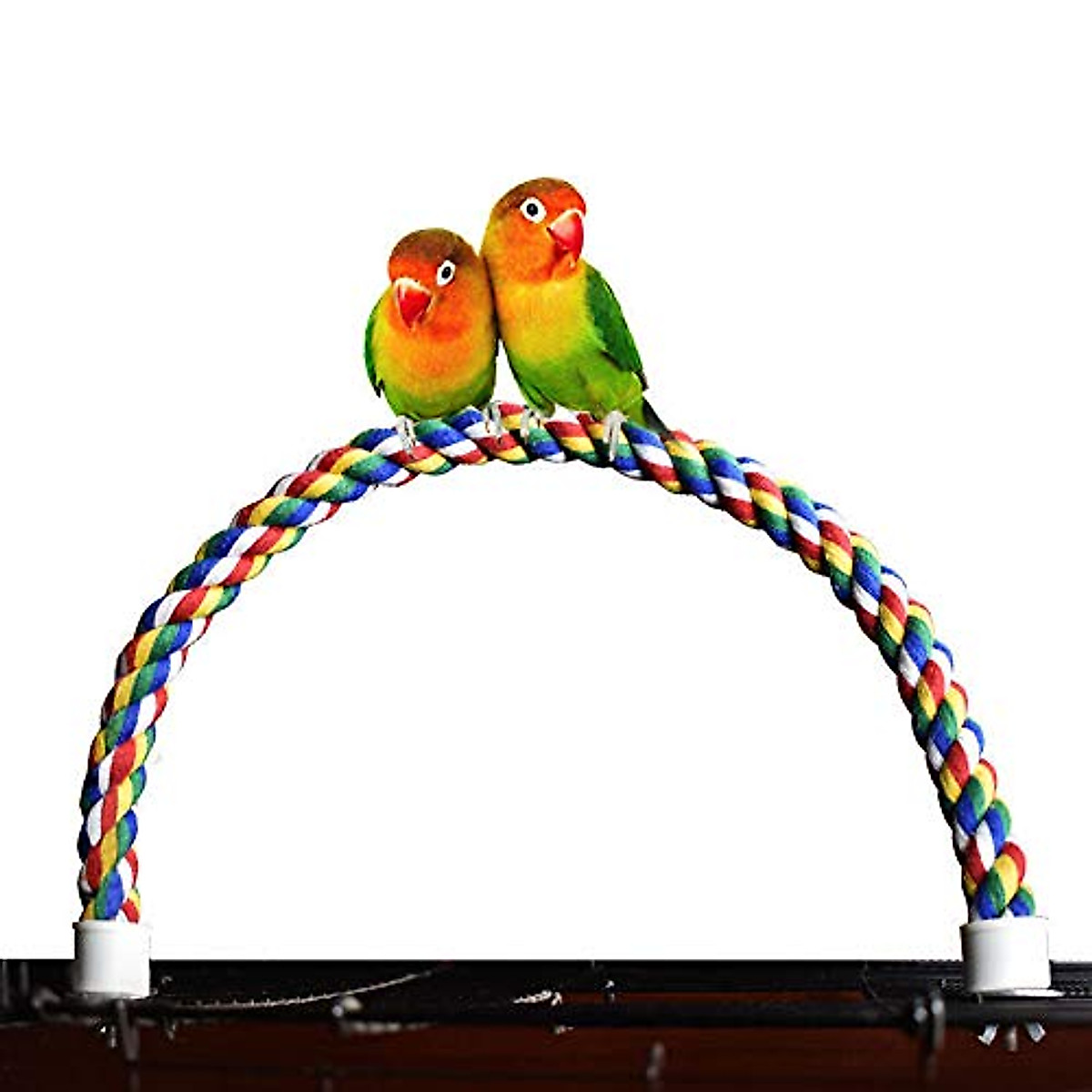 1 Piece Bird Perch Bird Toy Bird Spiral Rope Perch Bird Spiral Cotton Rope Perches Bird Cage Accessories Parakeet Climbing Stand Bar Parrot Cotton Swing Climbing Standing Toys(26.32 Inch)