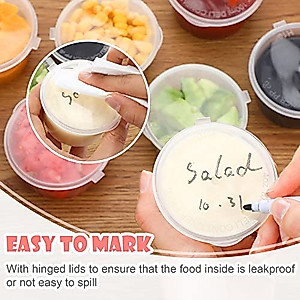 Didaey 100 Pcs Disposable Baby Food Freezer Storage Containers Plastic Food Storage Containers with Hinged Lids 4 oz Snack Containers Food Prep Containers Baby Puree Containers, Stackable, Leakproof