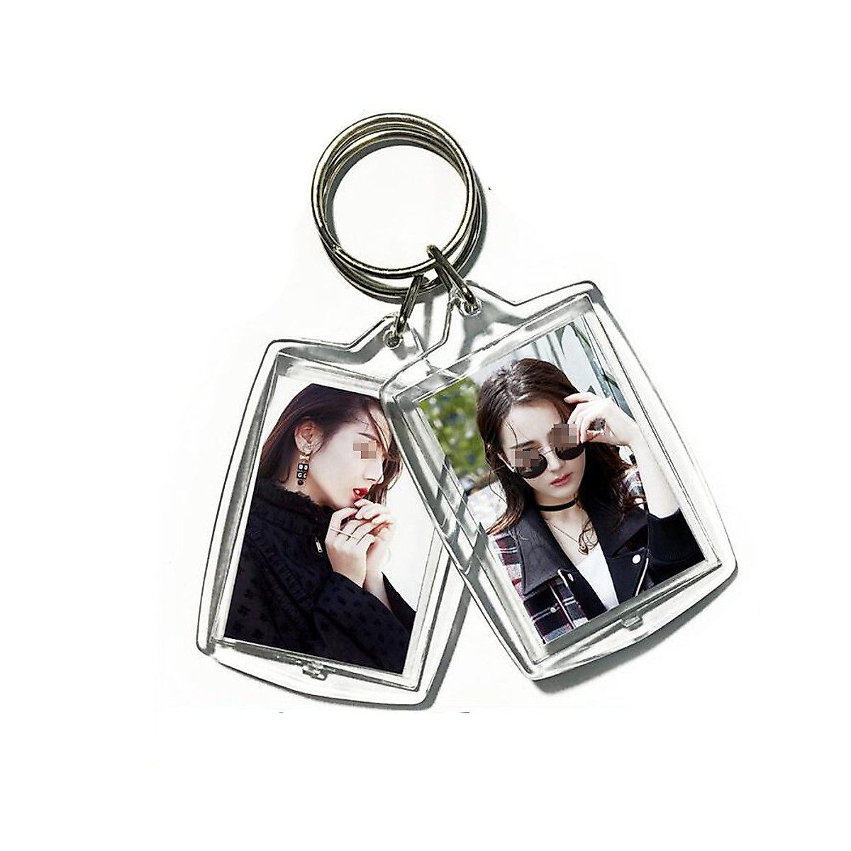 vipolish 25Pcs Acrylic Photo Frame Keyring Clear Blank DIY Photo Image Keychain Wallet Friendly Picture Frame Framework Key Buckle Ring for Women and Men Rectangle Shape