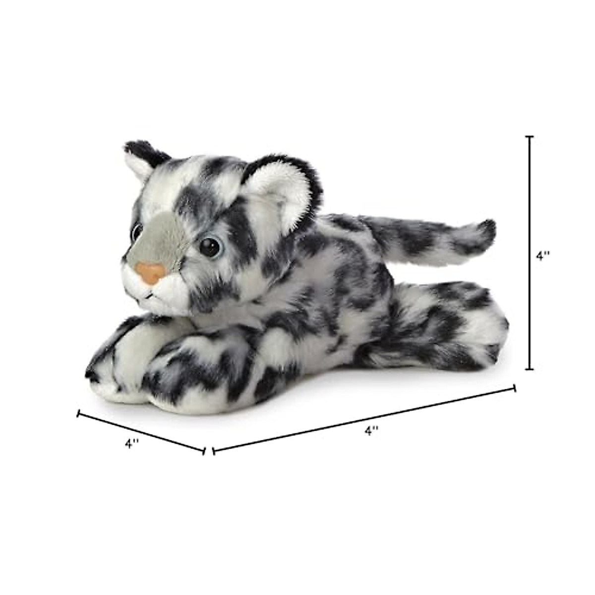 Aurora Bundle of 2 7.5" Floppy Beanbag Wildcat Stuffed Animals - Amazon Jaguar & Snow Leopard